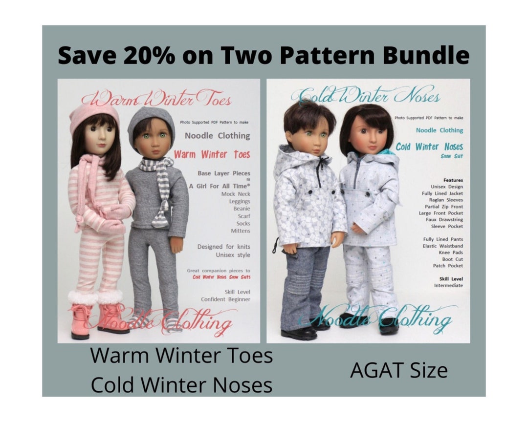 PDF Doll Clothes Pattern - Noodle Clothing "winter Bundle" for A Girl ...