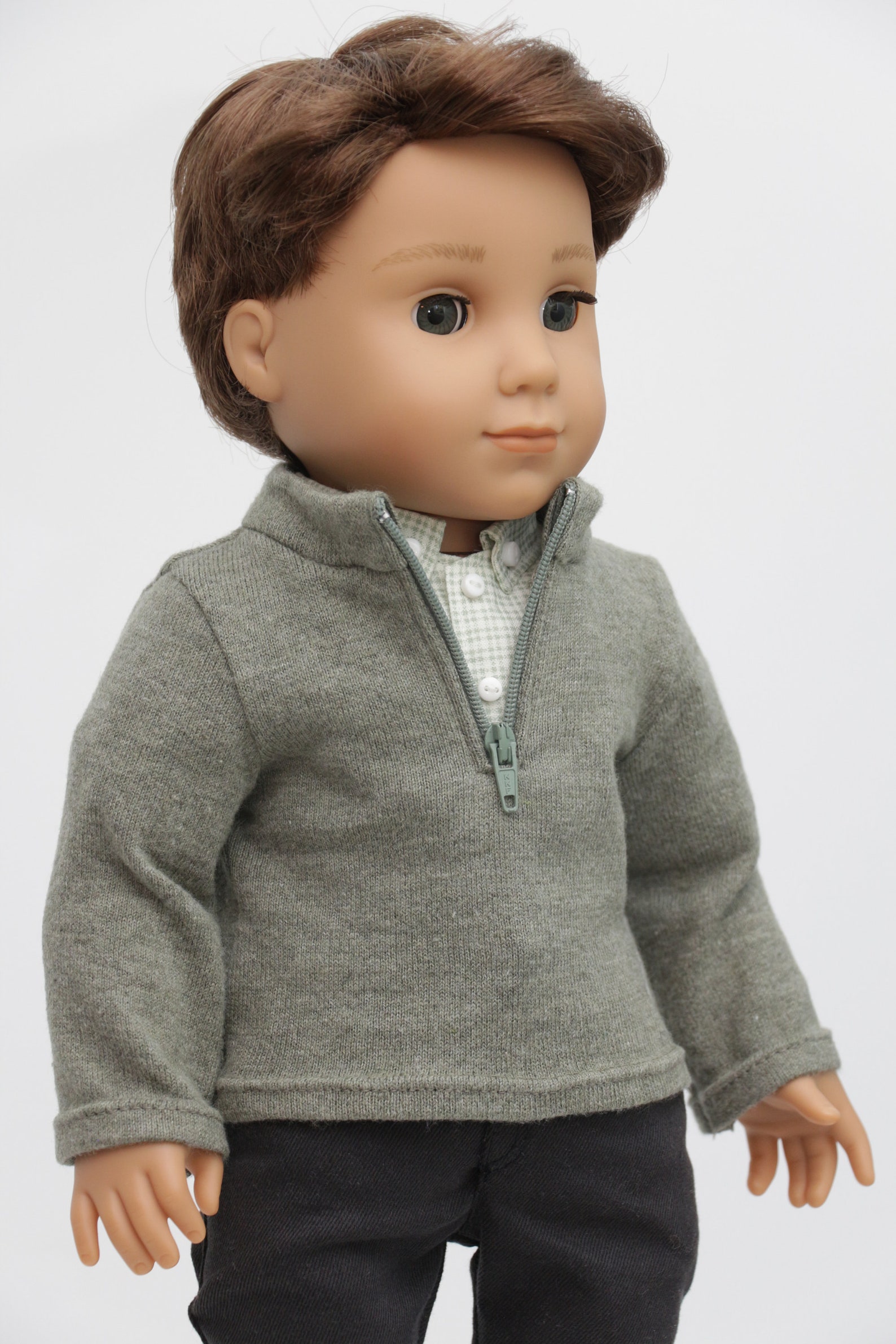 PDF Doll Clothes Pattern - Noodle Clothing - Half Zip Prince Pullover ...