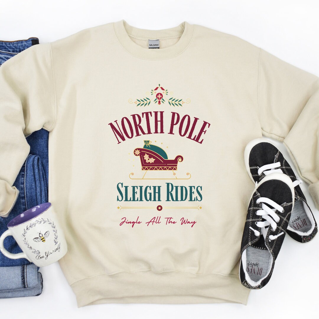 North Pole Sleigh Rides Jingle Bells Christmas Holiday Jingle All the ...
