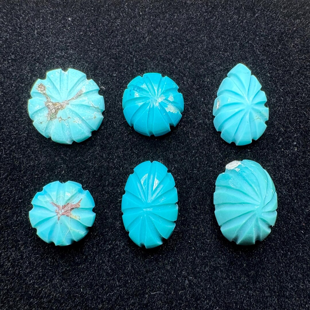 Arizona Carved Turquoise. US Seller. Hand Carved Turquoise Cabochons ...