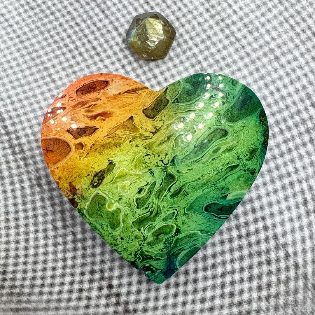 Rainbow Fossilized Palm Root With a Faceted Labradorite. US Seller ...