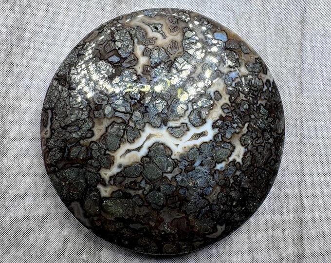 Black Marcasite Agate. US Seller. Polished Cabochon. Unique. Rare Find ...