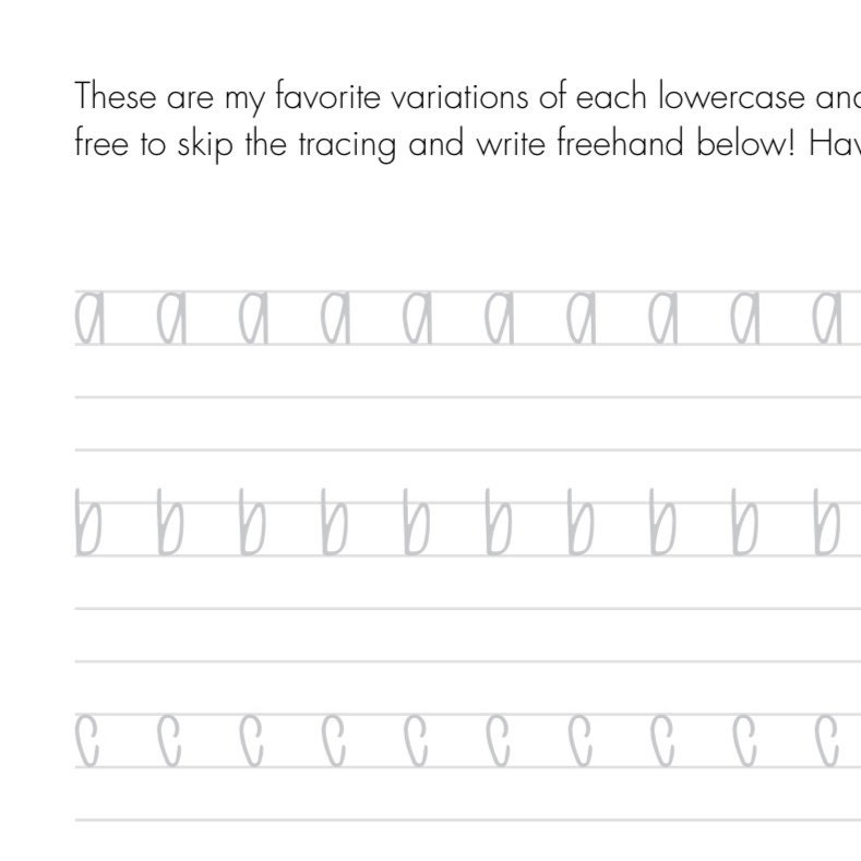 Handwriting Practice Workbook - Cute Handwriting Practice - Fancy ...