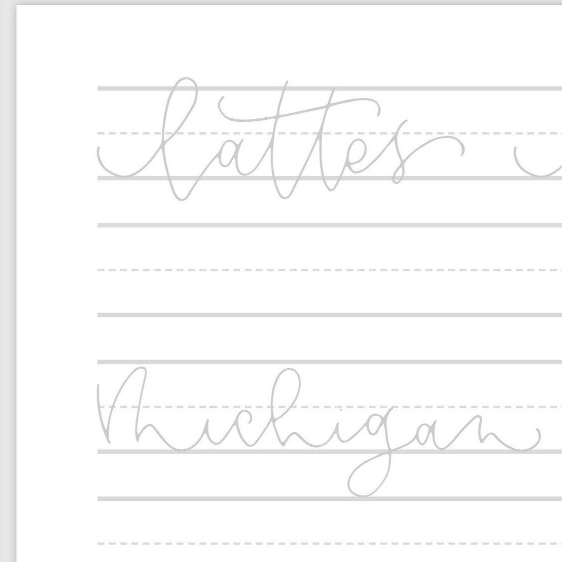 Monoline Lettering Guide Lettering Workbook Calligraphy - Etsy