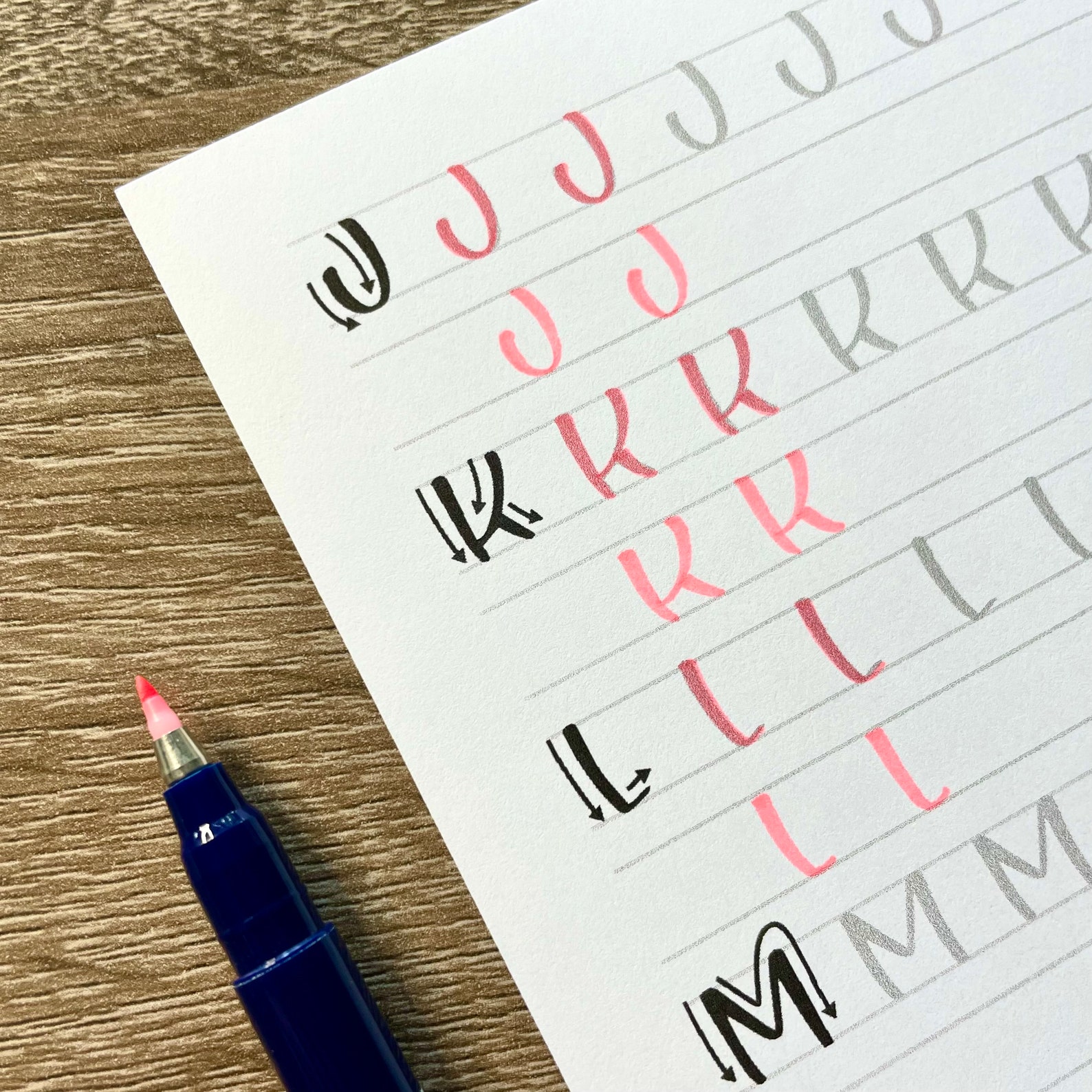 Brush Print Lettering Guide Lettering Workbook Traceable - Etsy