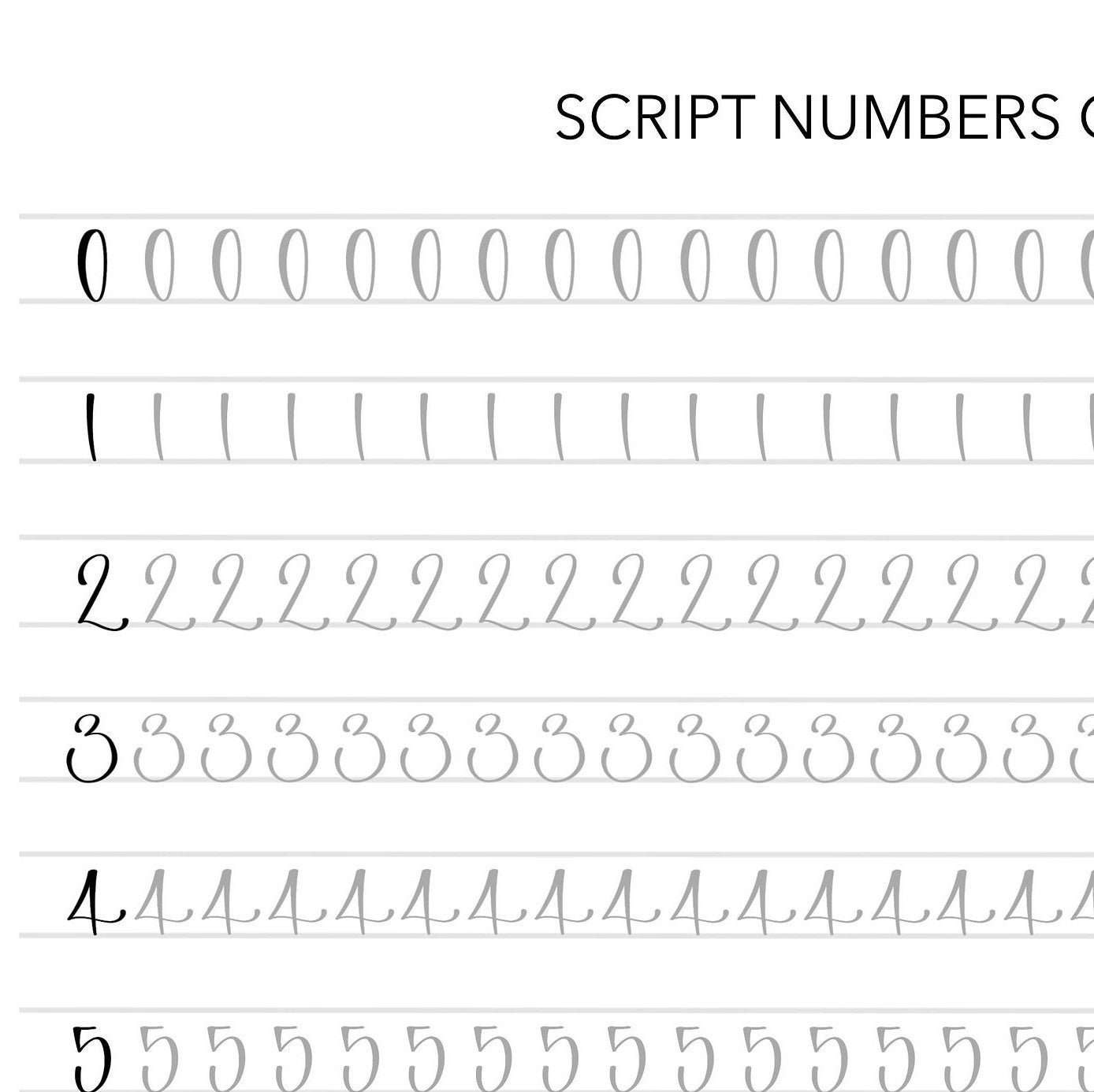 Traceable Numbers Guide Print Script Numbers Worksheets - Etsy