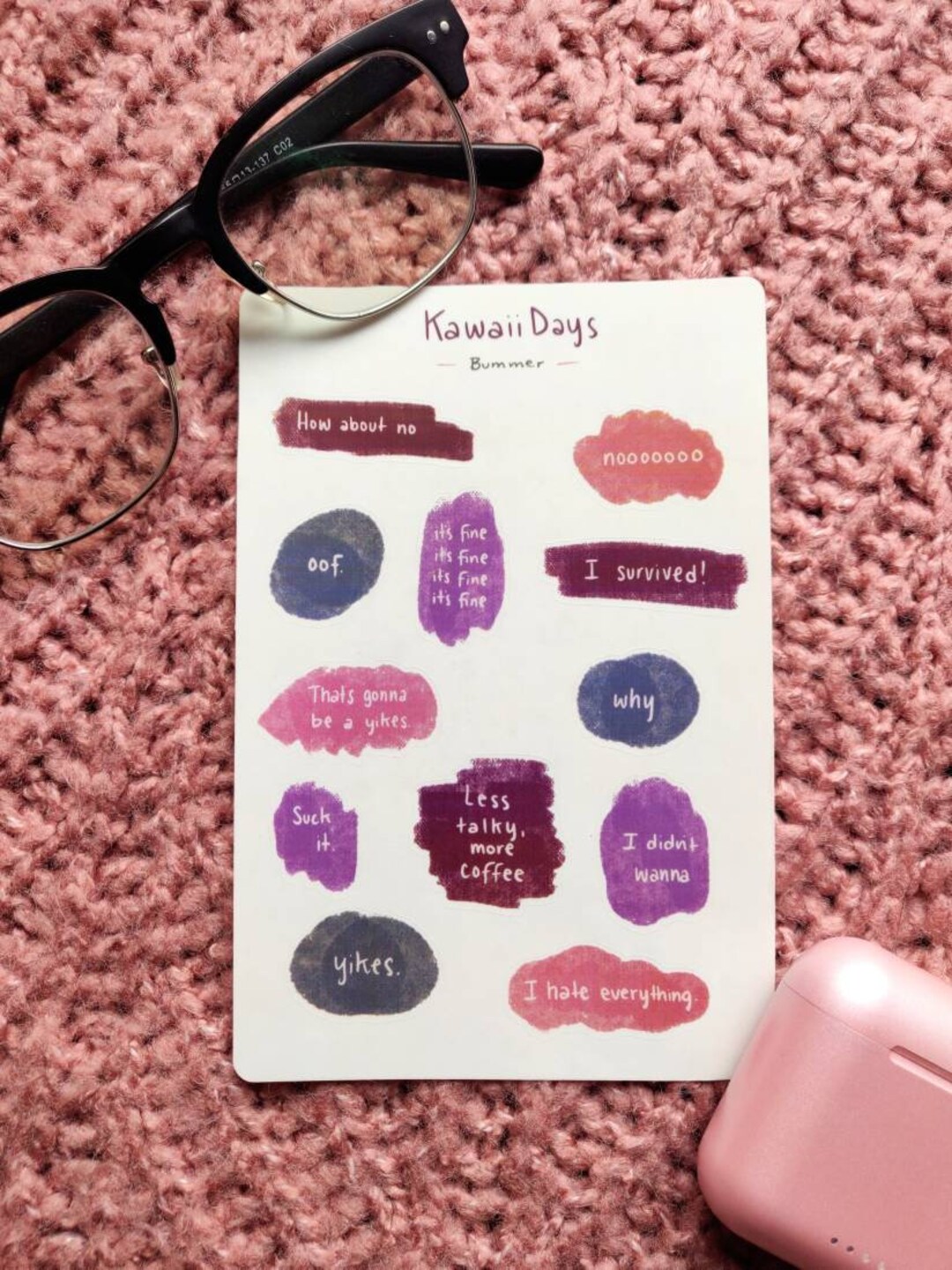 Bummer Quotes Stickers CLEAR Planner Stickers, Illustrated Stickers - Etsy
