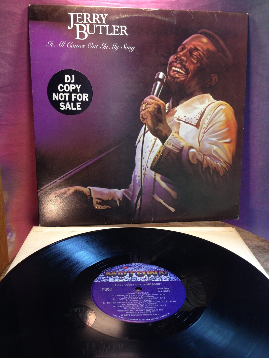 JERRY BUTLER - It All Comes Out in My Song D. J. Copy 1977 Vinyl Very ...
