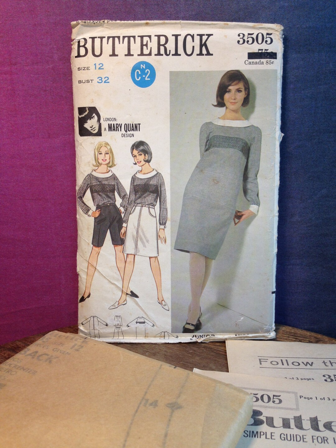 RARE MARY QUANT Uncut 1965 Butterick's First Young Designer Pattern ...