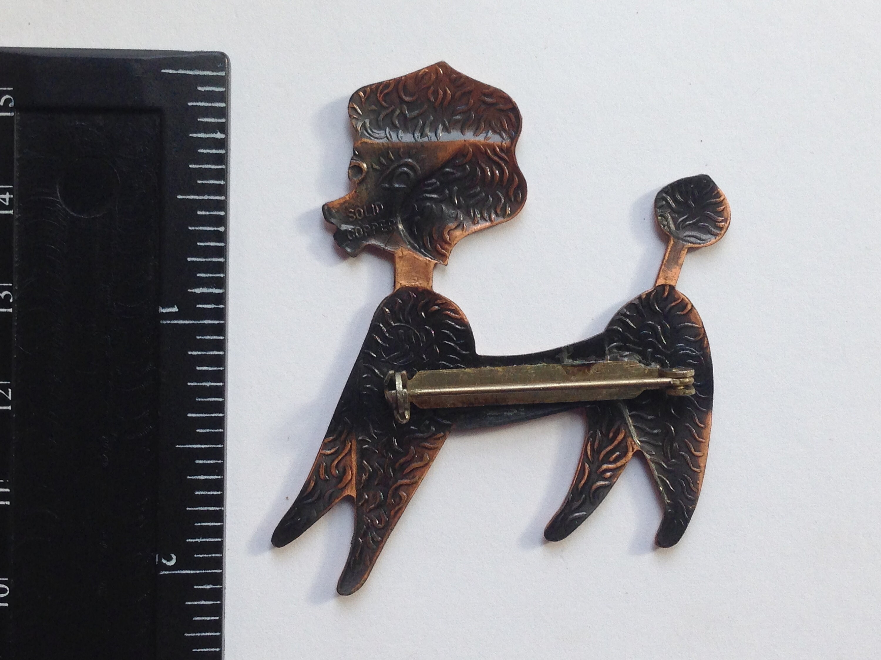 COPPER POODLE BROOCH is 1950's-60's. Large Solid - Etsy UK