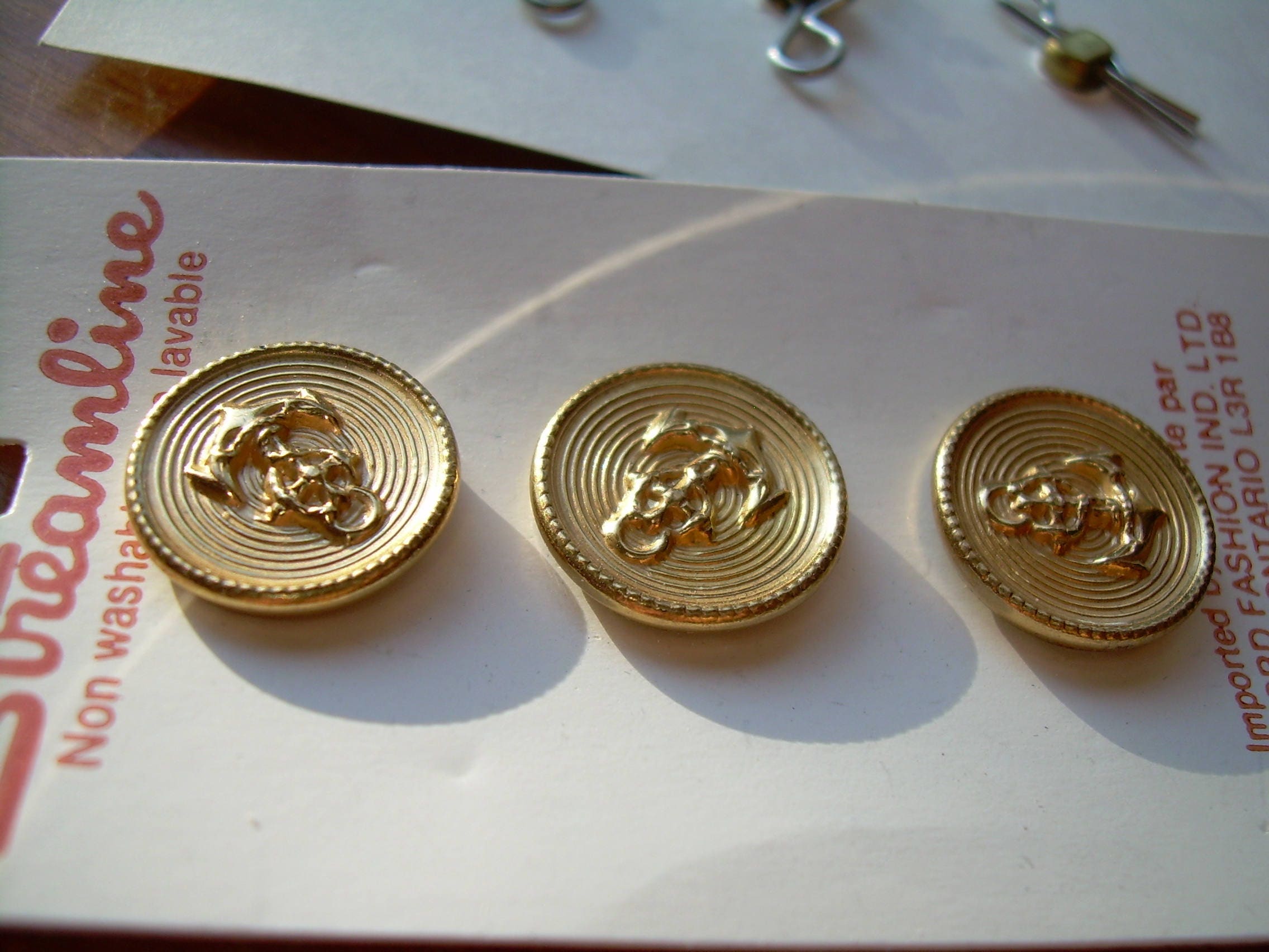 Three ANCHOR Naval style Sailor BUTTONS unused on cards. 7/8 | Etsy