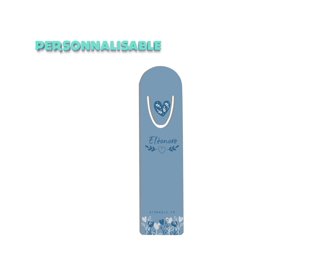 Customizable blue Flower Bookmark, Atomania - Etsy