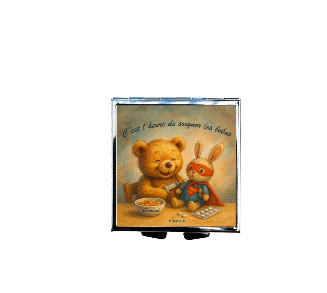 Personalized Kids Pill Box – Illustrated Medicine Case With Teddy Bear ...