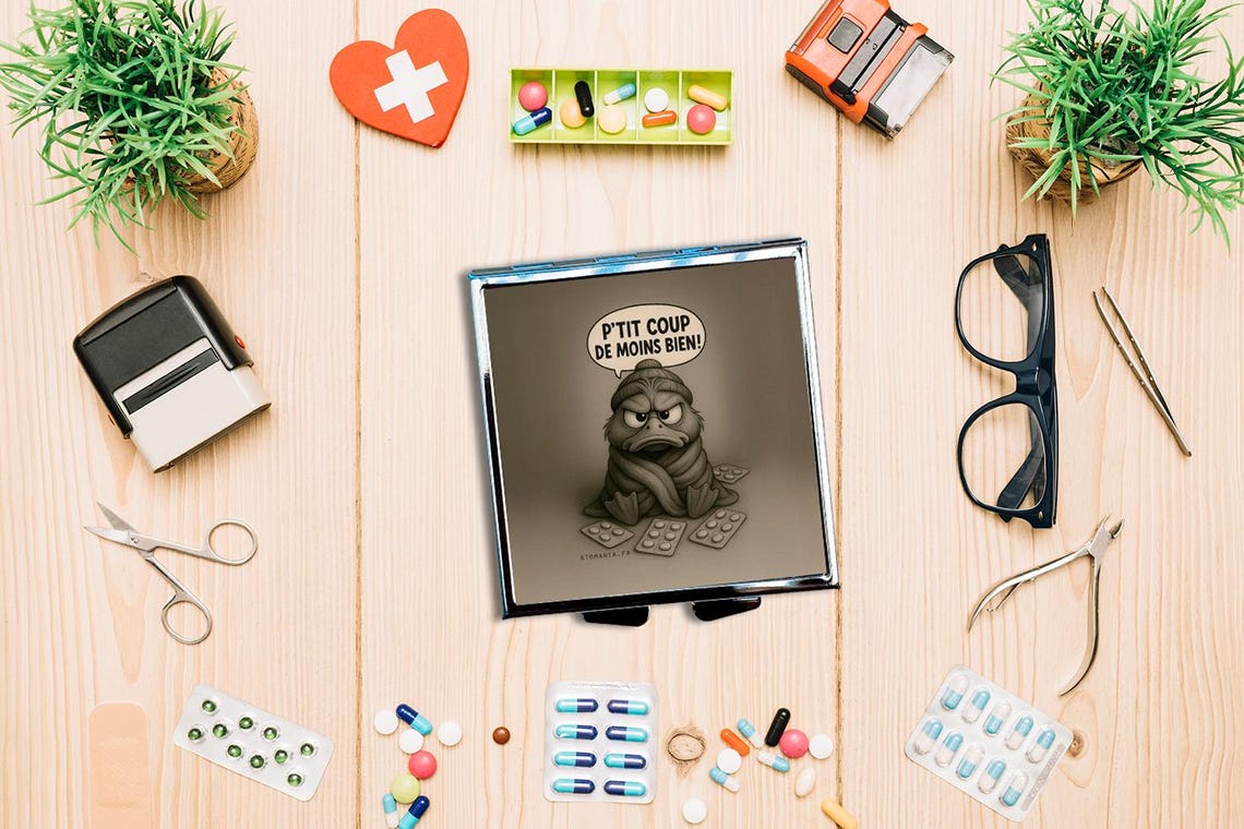 Funny Metal Pill Box Grumpy Duck Handmade in France Unique Gift Idea ...