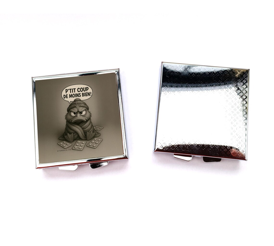 Funny Metal Pill Box Grumpy Duck Handmade in France Unique Gift Idea ...