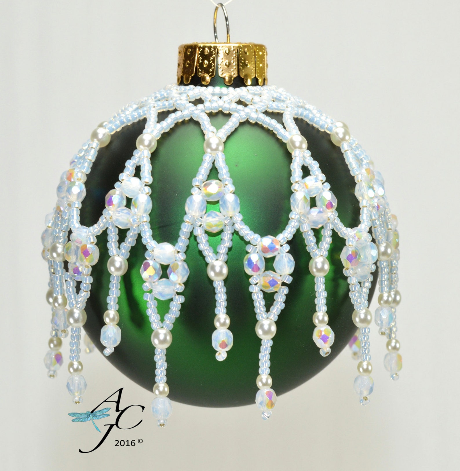 Easy Beaded Ornament Dripping With Swarovski Bicones or Czech Fire ...