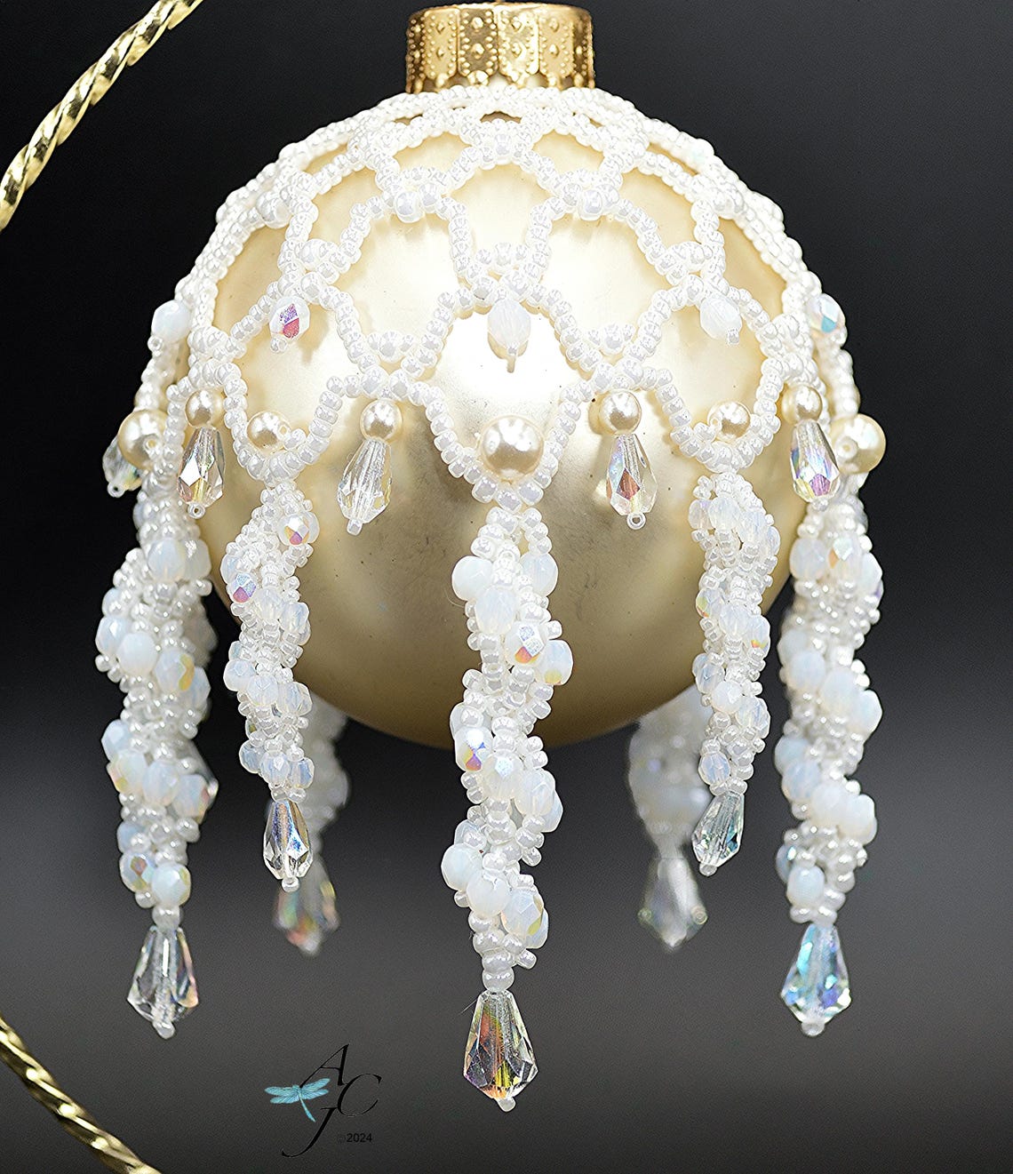 Spiraling Icicles Cascade From Beautiful Bead Woven Net Top Add Amazing ...