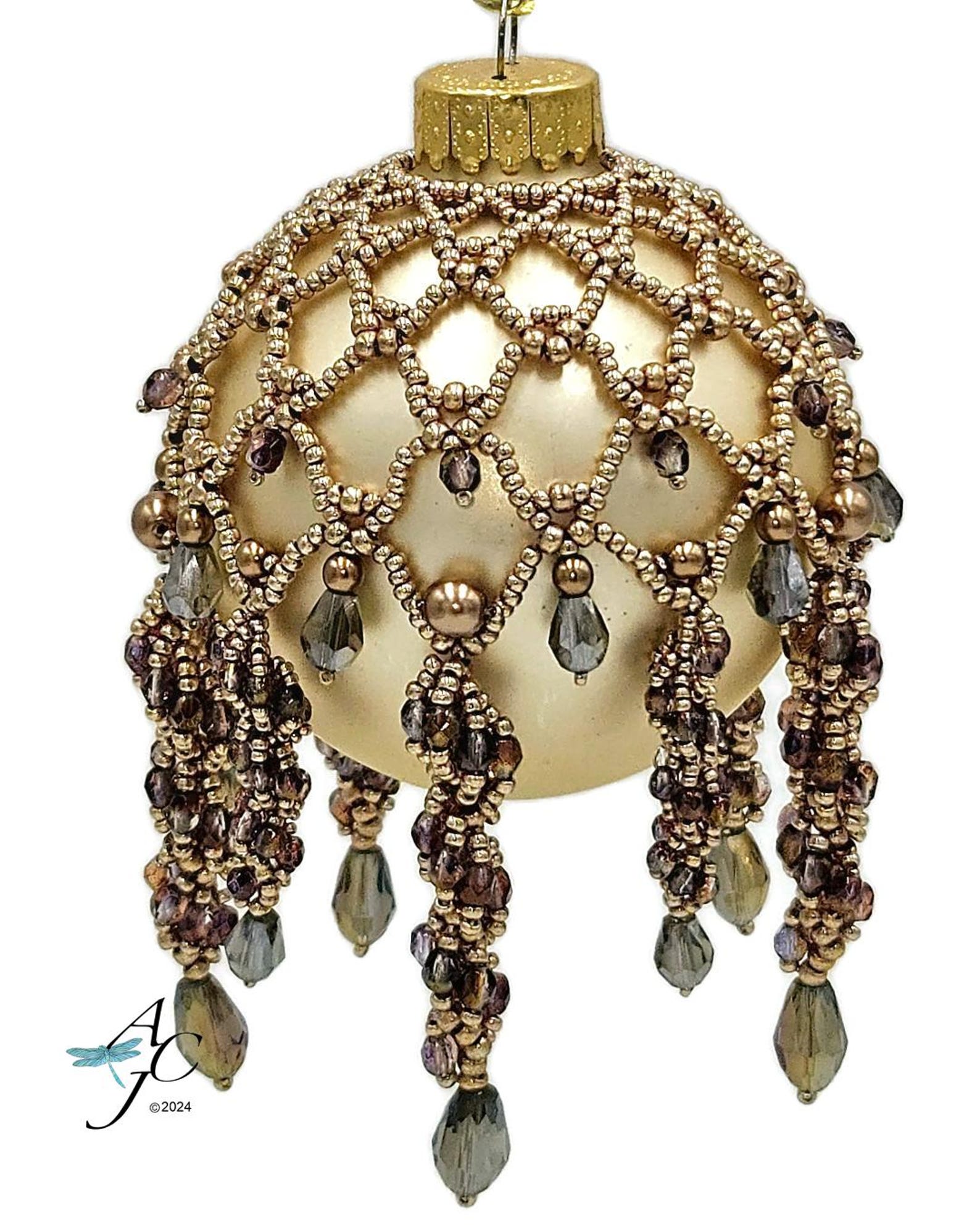 Spiraling Icicles Cascade From Beautiful Bead Woven Net Top Add Amazing ...