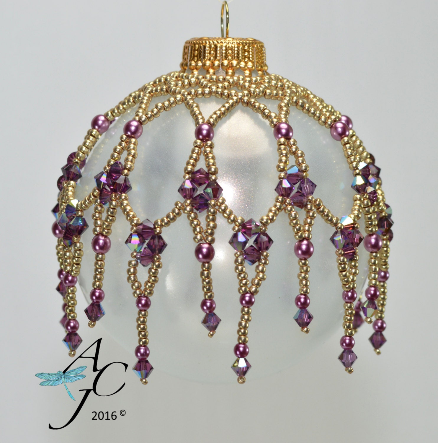 Easy Beaded Ornament Dripping With Swarovski Bicones or Czech Fire ...