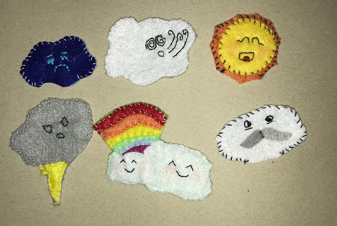 Weather Inspired Felt Finger Puppets ~ Set of 6 - Etsy