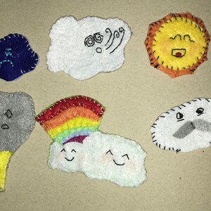 Weather Inspired Felt Finger Puppets ~ Set of 6 - Etsy