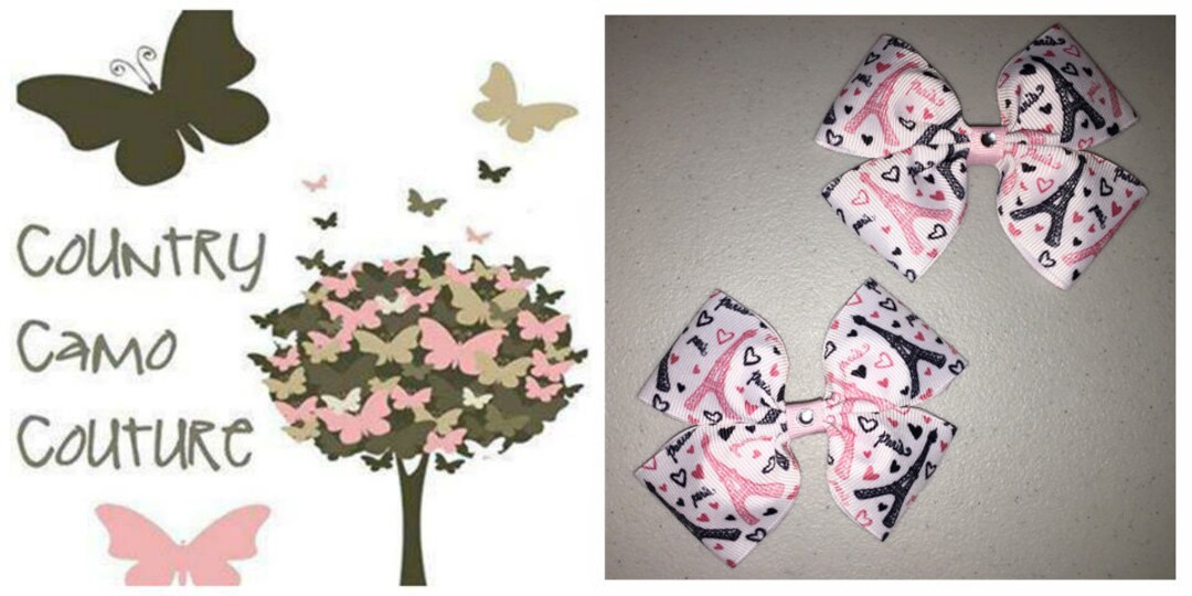 I Heart Paris Pinwheel Bow Set - Etsy