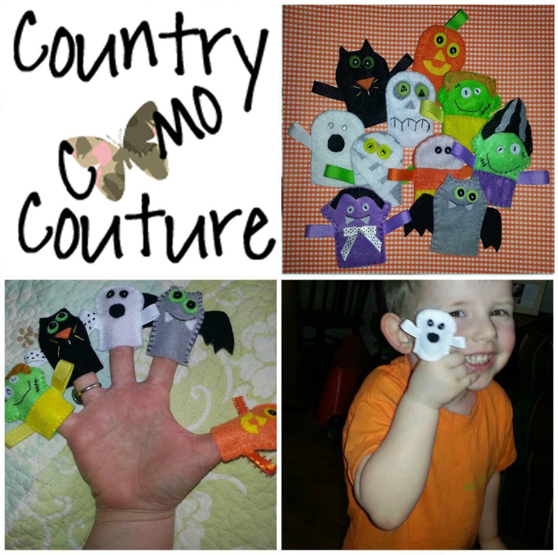 Halloween Felt Finger Puppets ~ Set of 5 or Set of 10 - Etsy