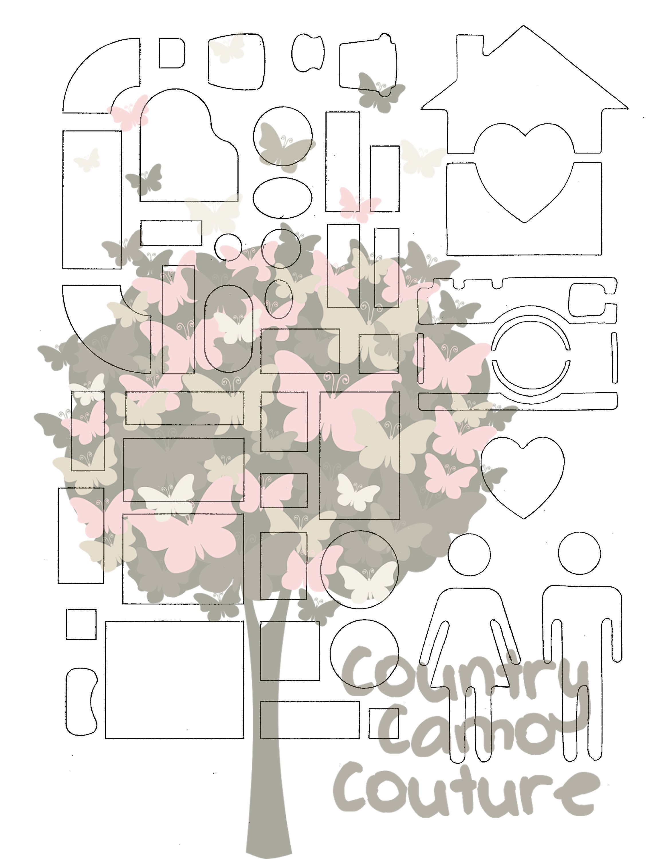Printable PDF Stencils - 6 PAGES - Personal Use Only - Etsy