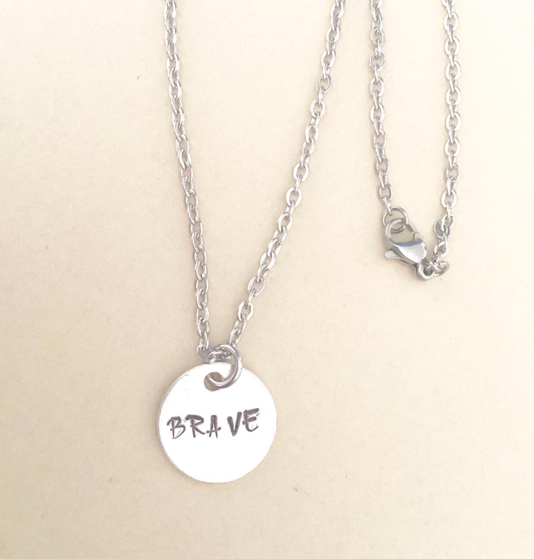 Brave Necklace, Inspirational , Gift, Handstamped Jewelry, Personalized ...