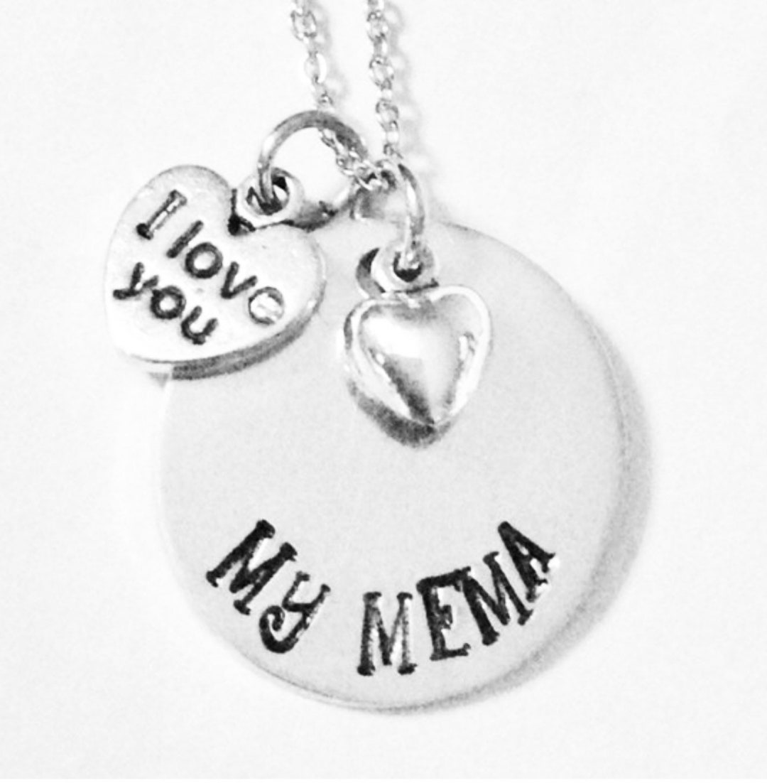 My Mema 22 Necklace, Heart Necklace, I Love You Necklace, Mema Necklace ...