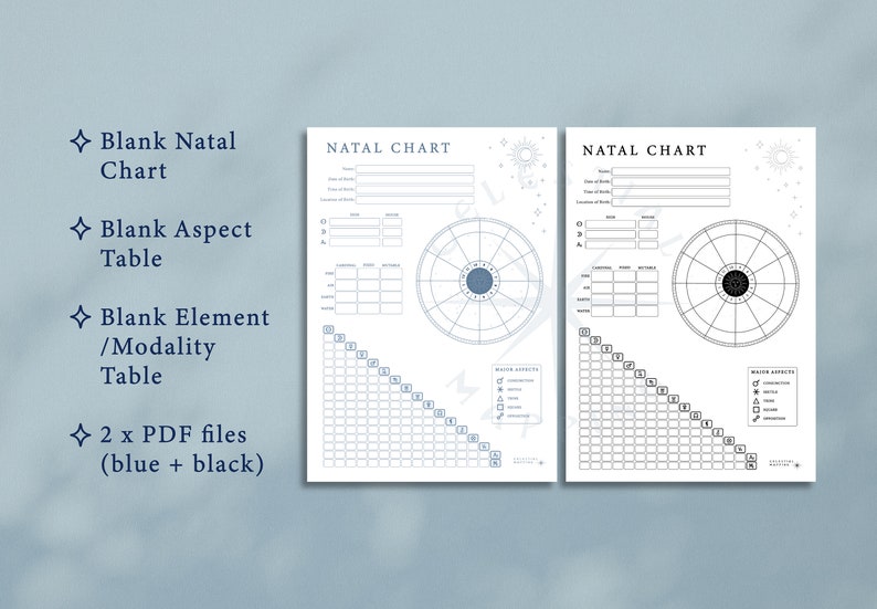 Blank Natal Chart Wheel: Astrology Birth Chart Worksheet (PDF) - Etsy