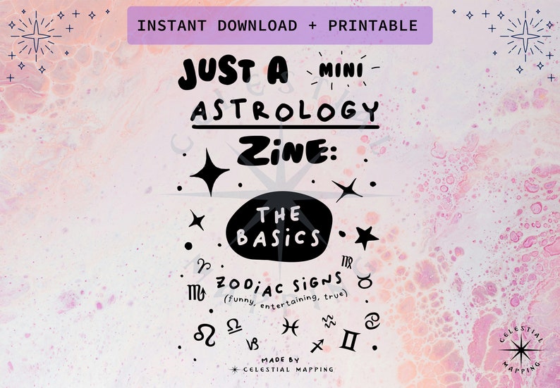 Astrology Mini Zine - Zodiac Sign Basics - Cute, Funny, Entertaining ...
