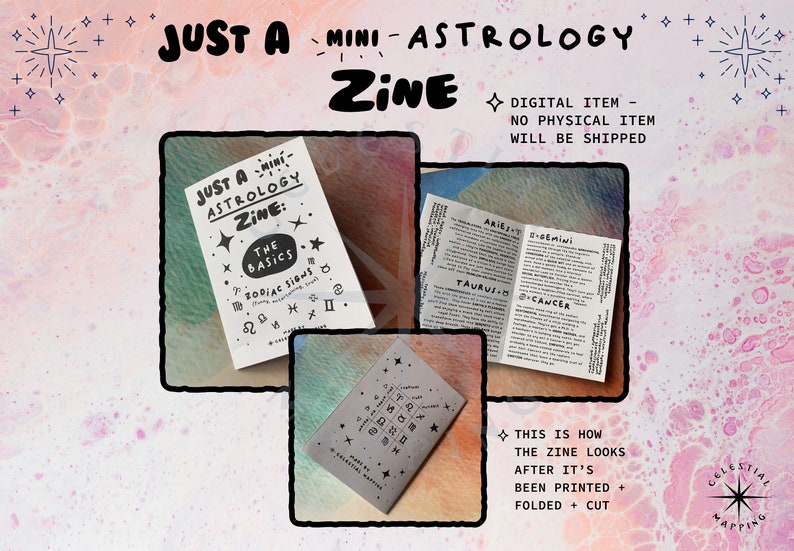 Astrology Mini Zine - Zodiac Sign Basics - Cute, Funny, Entertaining ...