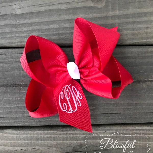 Monogrammed Hair Bow - Etsy