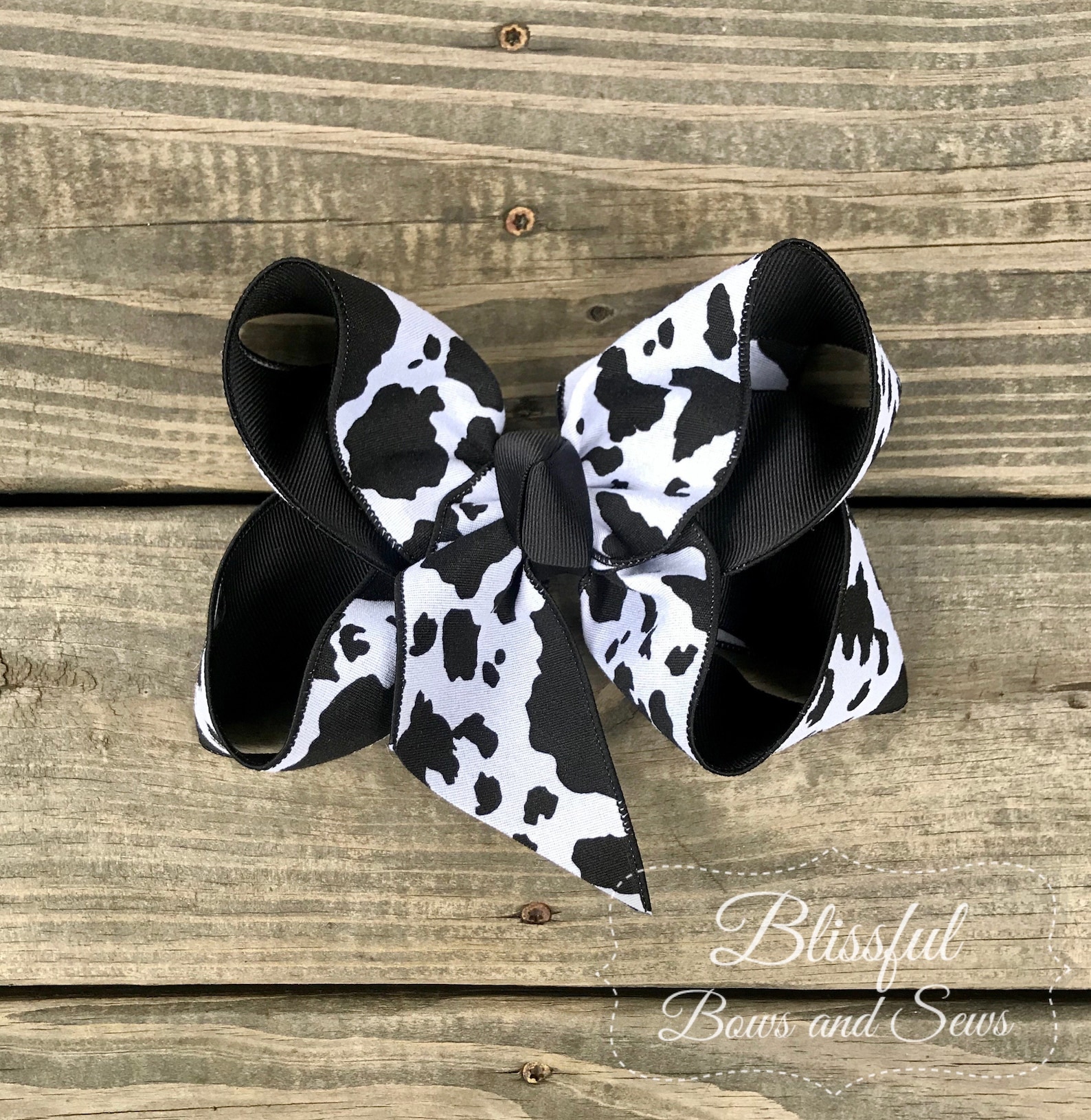 Cow Print Hair Bow-large Hair Bow-boutique Hair Bow-big Hair - Etsy