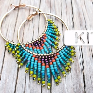 Origins Beaded Fringe Hoop Earring Kit: Beginner Beading Kit - Etsy