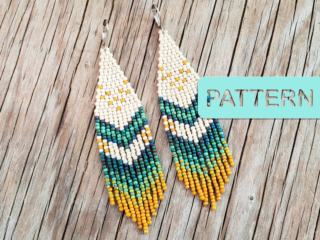 Chevron Spring Seed Bead Earring Pattern PDF - Etsy