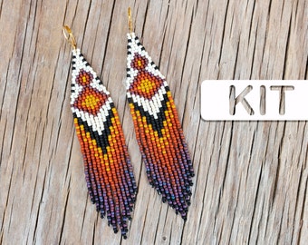 CHARMING Beaded Fringe Hoop Earring Kit Seed Bead Earring Kit - Etsy