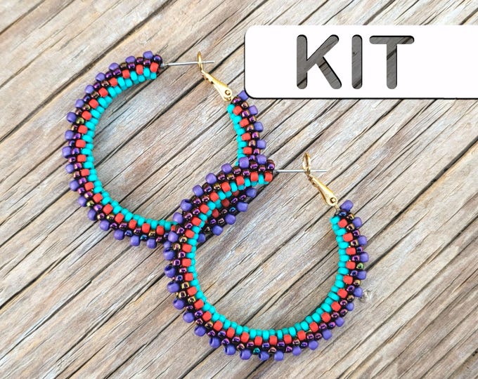 FLAMIN’ FILIGREE Drop Hoop Beaded Earring Kit, Seed Bead Earring Kit - Etsy