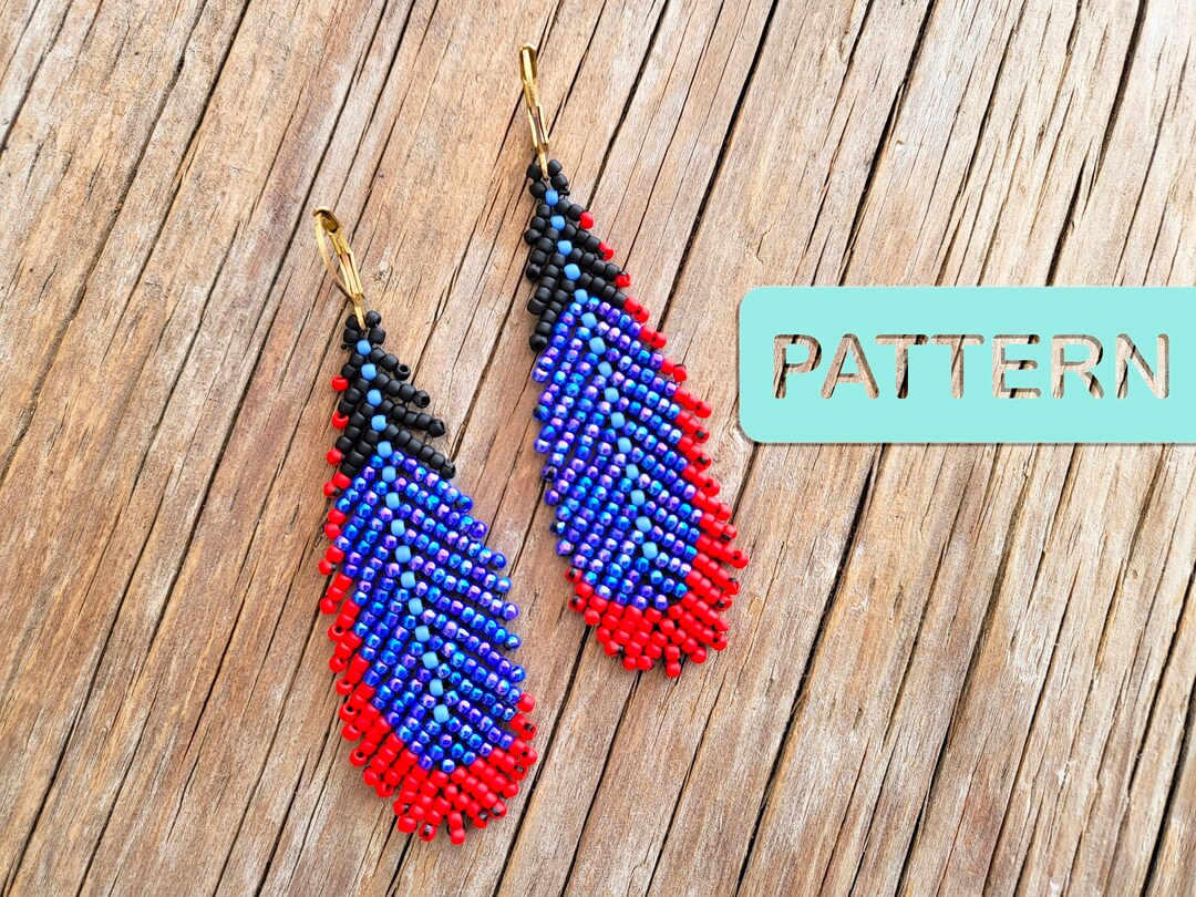 Jayda Feather Beaded Earring Pattern (DIY Sead Bead Pattern PDF) - Etsy