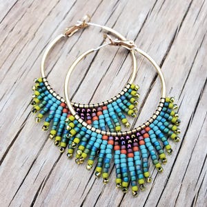 Origins Beaded Fringe Hoop Earring Kit: Beginner Beading Kit - Etsy