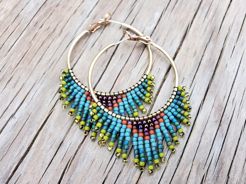 Beaded Fringe Hoop Earring Kit: Origins (beginner Beading Kit) - Etsy