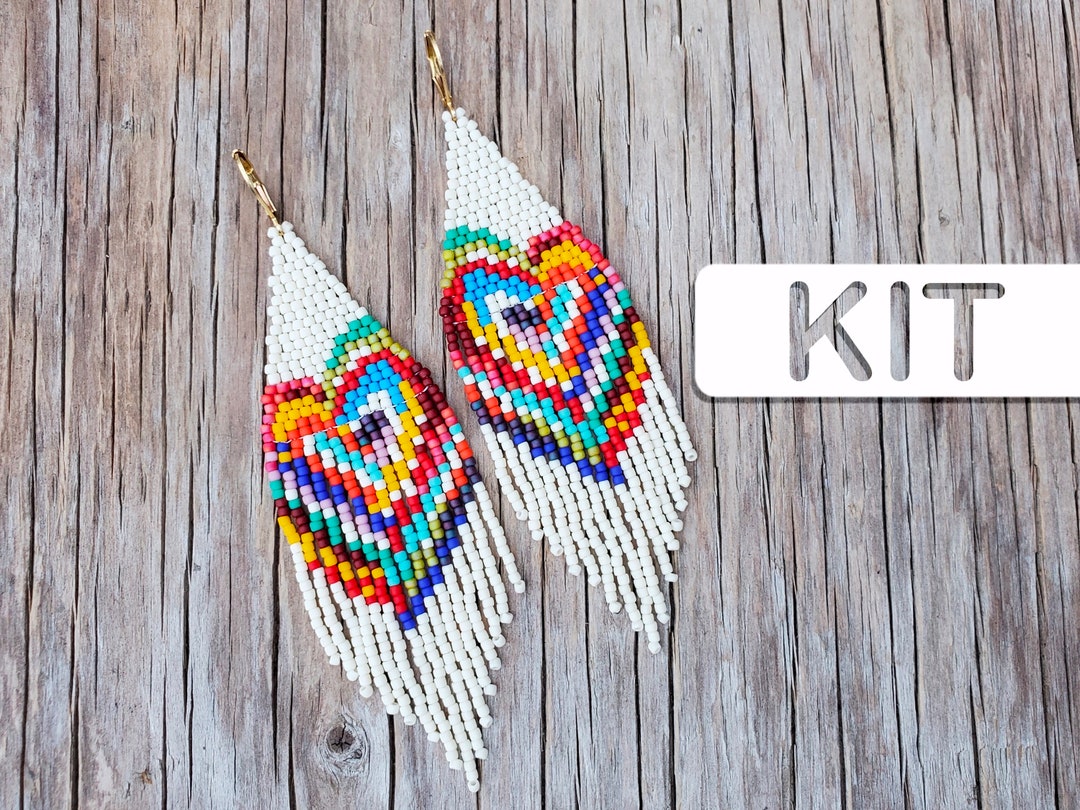 PAINTED LOVE Beaded Earring Kit, Woven Seed Bead Earring Kit, Fringe ...