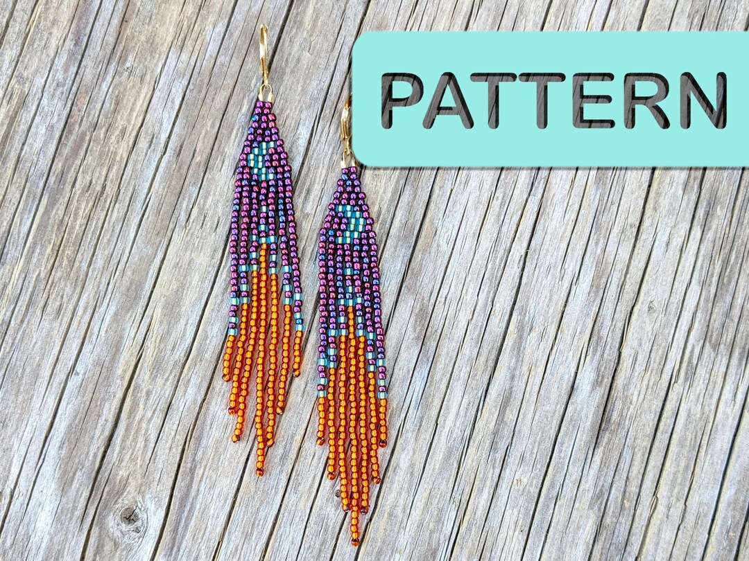 Sunset Metallic Daily Seed Bead Earring Pattern PDF - Etsy