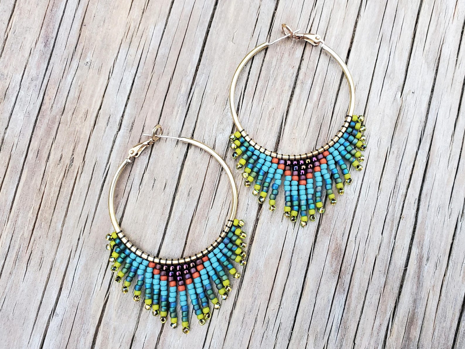 Beaded Fringe Hoop Earring Kit: Origins (beginner Beading Kit) - Etsy