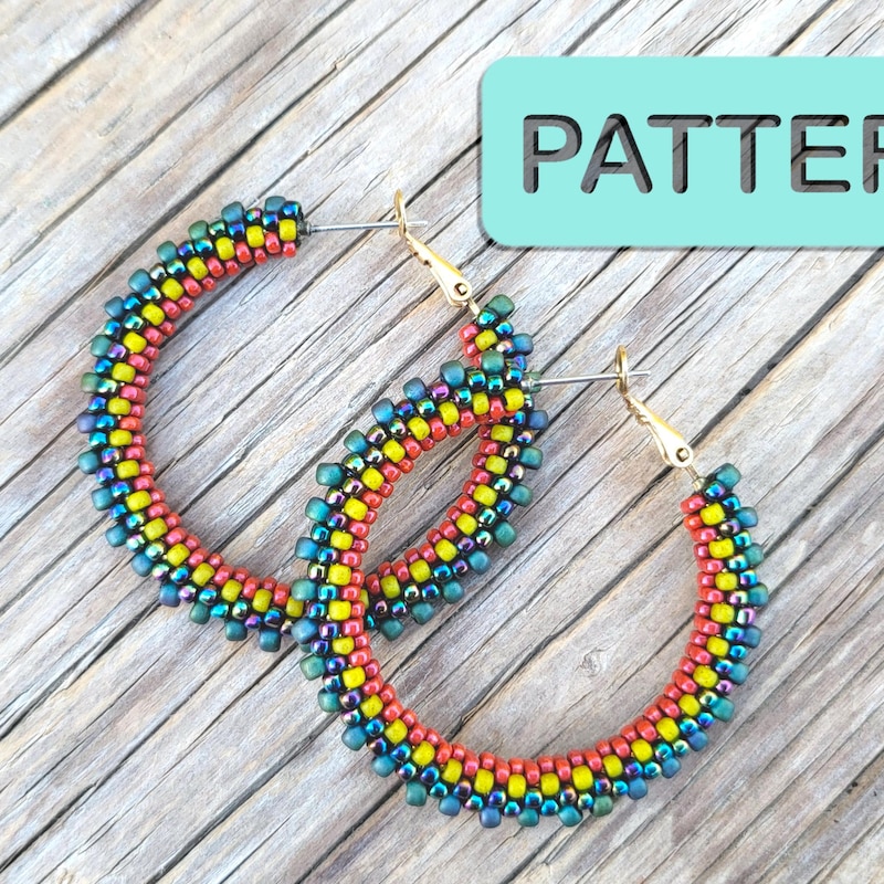 Hoop Earrings Peyote Stitch - Etsy