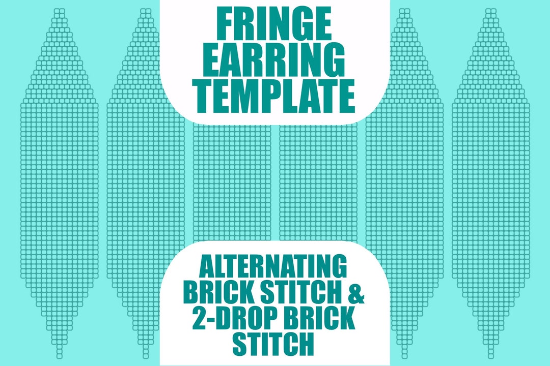 Seed Bead Graph, Fringe Earring Template - Alternating Brick Stitch & 2 ...