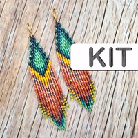 Beaded Earring Kit With Tutorial, 2 Hole Tile Beads, DIY Jewelry Kits ...