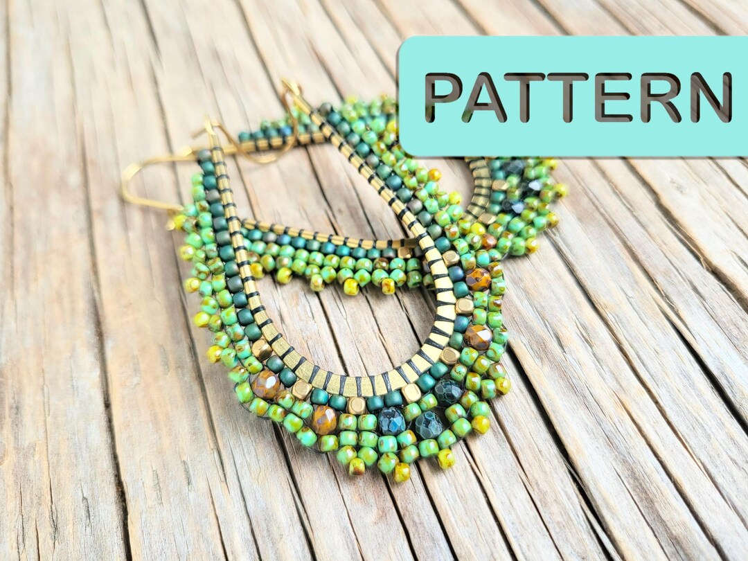 Beaded Earrings: Picasso Filigree Beaded Earring Pattern (pattern PDF ...