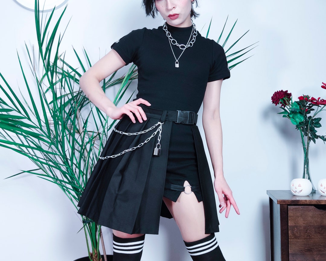 Goth Skirt Grunge Pleated Tennis Skirt - Etsy